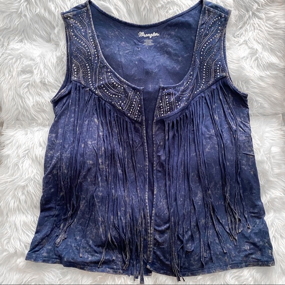 Wrangler | Jackets & Coats | Wrangler Studded Fringe Vest | Poshmark
